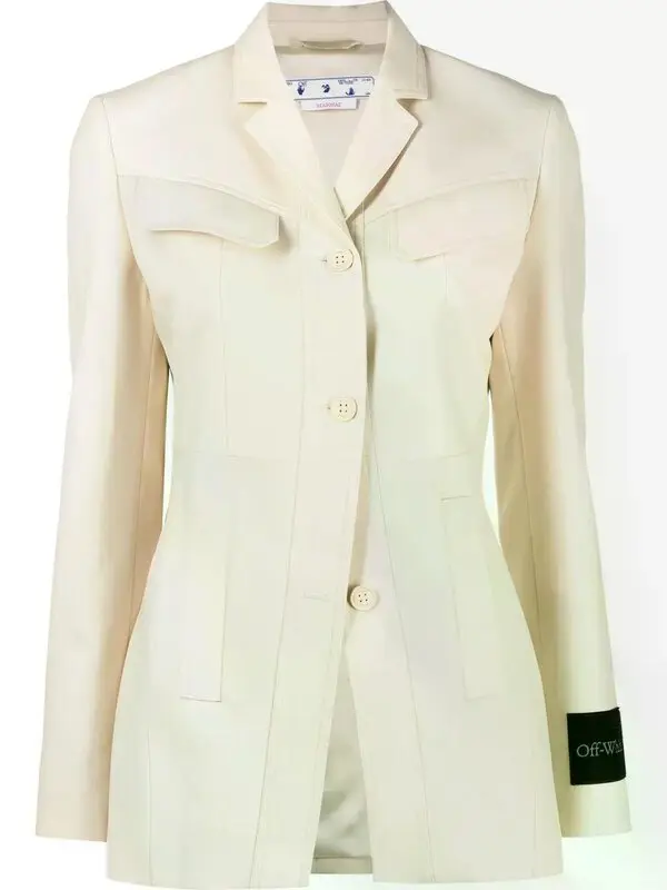 Off-White Single-breasted Wool Blazer - Neutrals