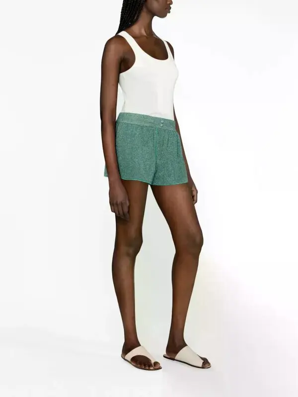 Oseree Lumiere Lurex Shorts - Green