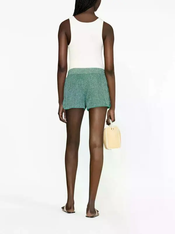 Oseree Lumiere Lurex Shorts - Green