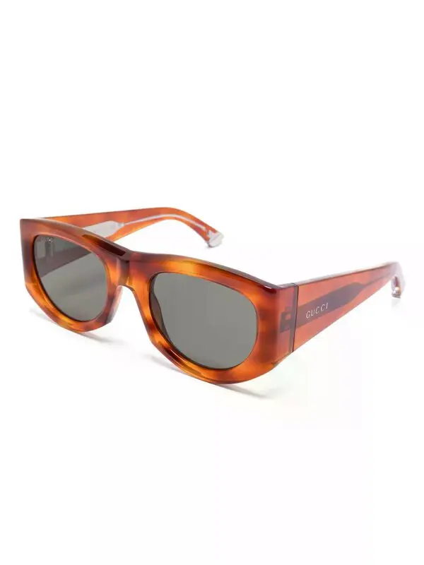Gucci Rectangle-frame Sunglasses - Brown