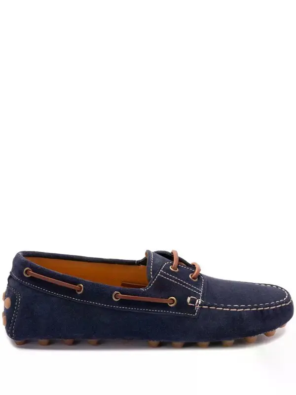 TOD'S Leather Boat Shoes - Blue
