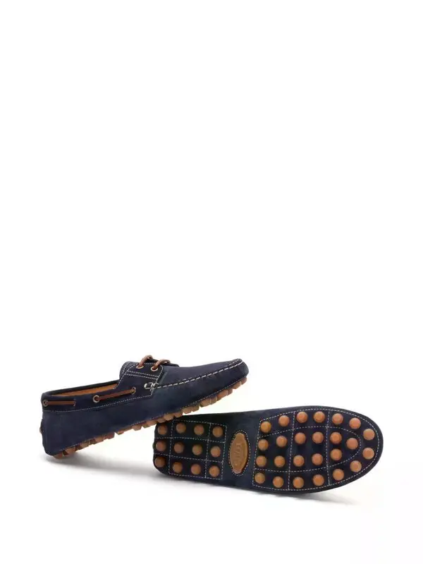 TOD'S Leather Boat Shoes - Blue