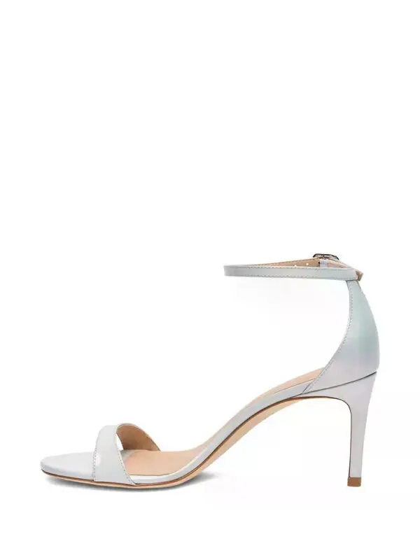 STUART WEITZMAN Round-toe Leather Heeled Pumps - White