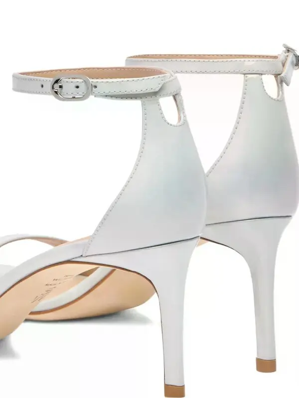 STUART WEITZMAN Round-toe Leather Heeled Pumps - White