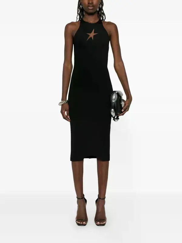 MUGLER Star Sleeveless Midi Dress