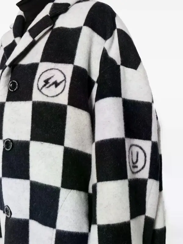 Undercover Check-print Button-up Coat
