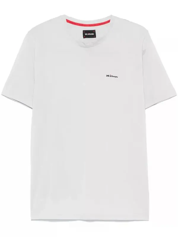 Kiton Logo-embroidered T-shirt