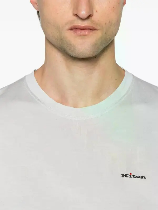 Kiton Logo-embroidered T-shirt