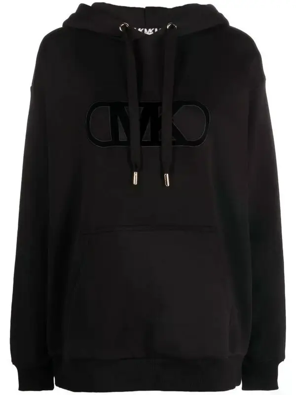 Michael Kors Logo Embossed Drawstring Hoodie