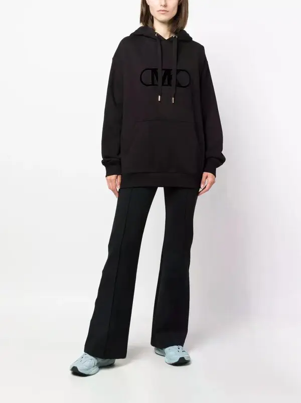 Michael Kors Logo Embossed Drawstring Hoodie
