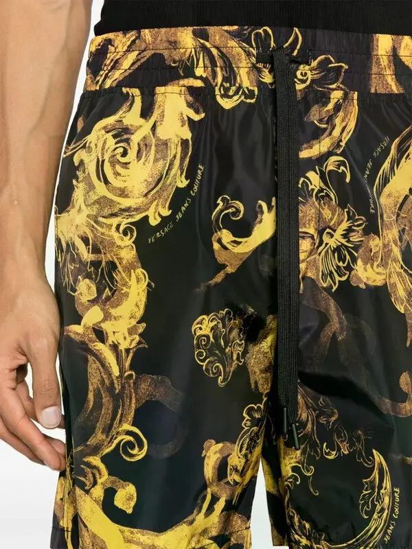 Versace Baroccoflage-print Elasticated-waistband Shorts