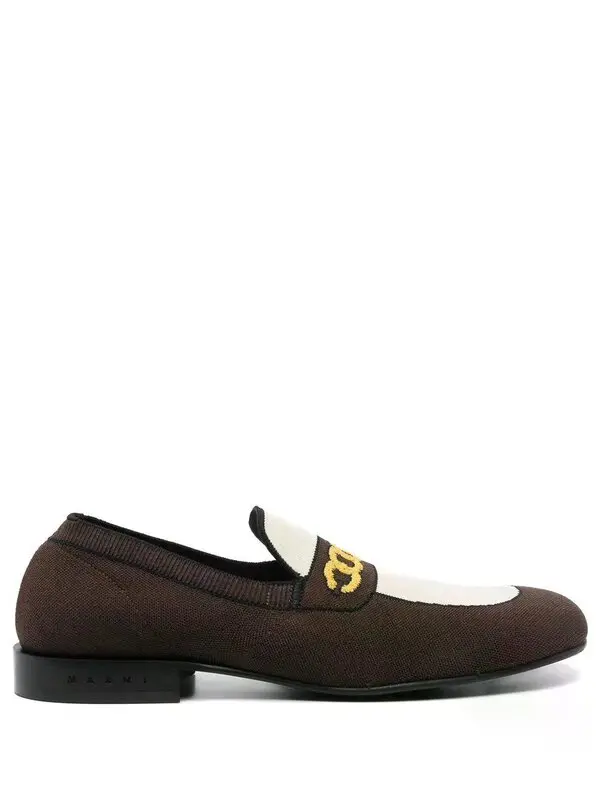 Marni Sock-style Chain-print Loafers