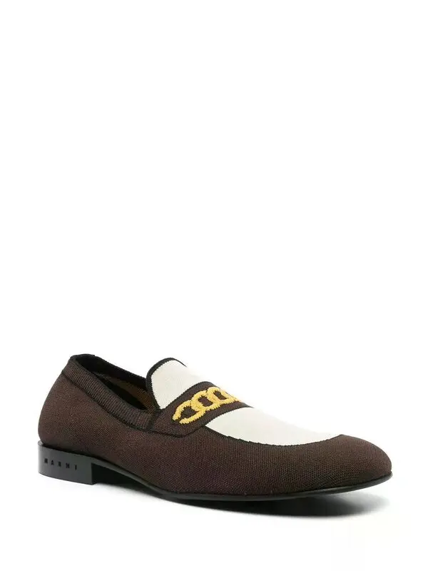 Marni Sock-style Chain-print Loafers