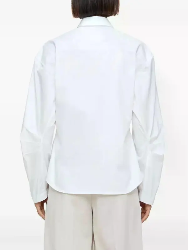 Closed Pleated-sleeve Shirt
