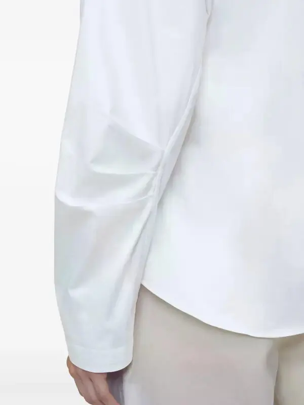 Closed Pleated-sleeve Shirt