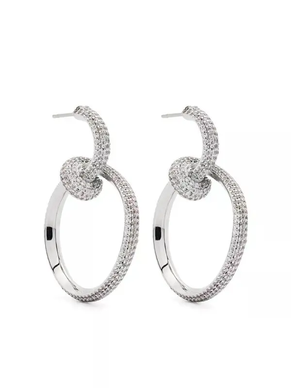Eddie Borgo Pavé Curled Hoop Earrings - Silver