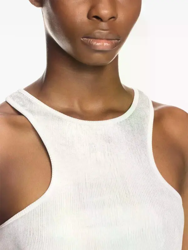 Off-White Ribbed Crop Top