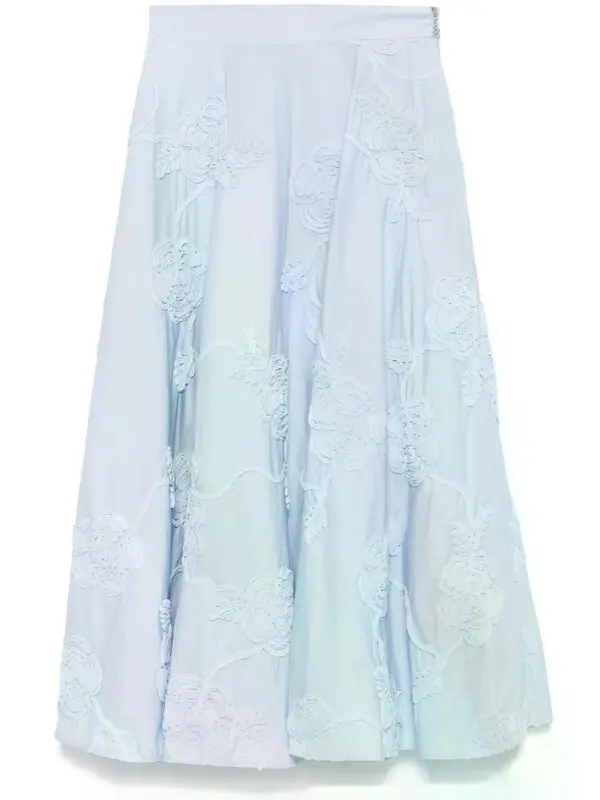 ROTATE BY BIRGER CHRISTENSEN Floral-appliqué Maxi Skirt - Blue
