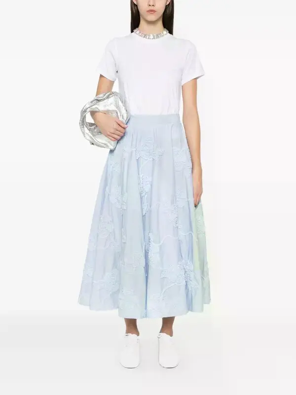 ROTATE BY BIRGER CHRISTENSEN Floral-appliqué Maxi Skirt - Blue