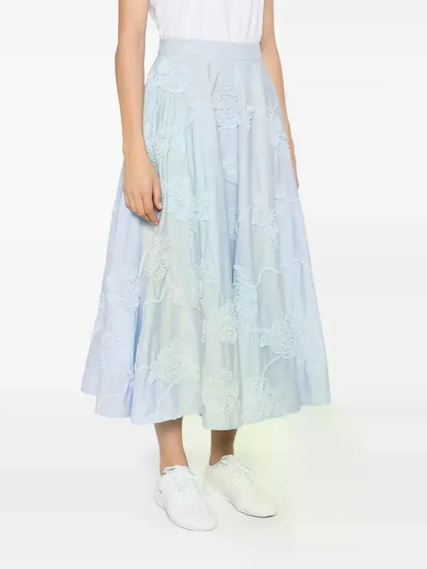 ROTATE BY BIRGER CHRISTENSEN Floral-appliqué Maxi Skirt - Blue