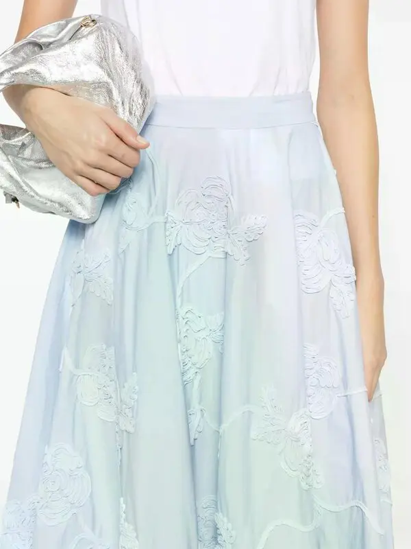 ROTATE BY BIRGER CHRISTENSEN Floral-appliqué Maxi Skirt - Blue