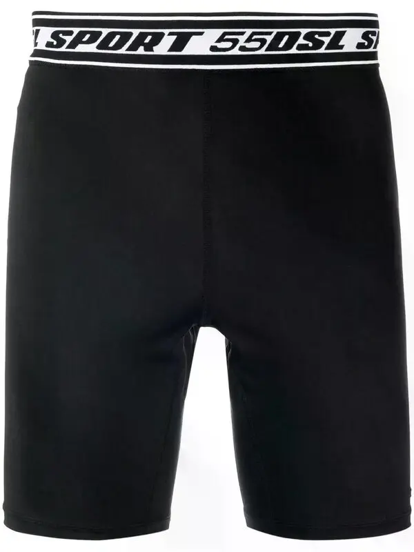 DIESEL® Logo Waistband Cycling Shorts - Black