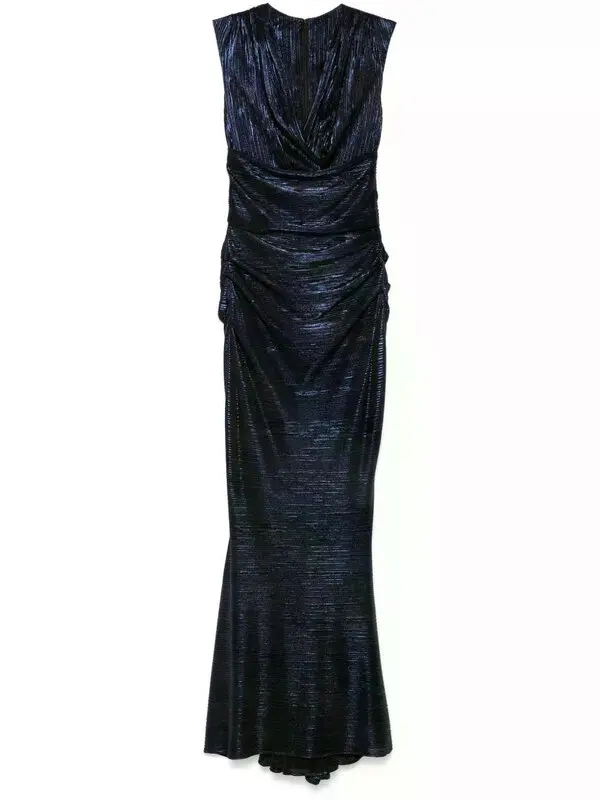 Talbot Runhof Pleated Lurex Gown