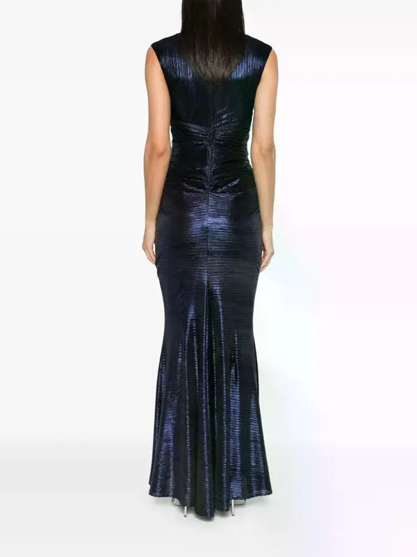 Talbot Runhof Pleated Lurex Gown