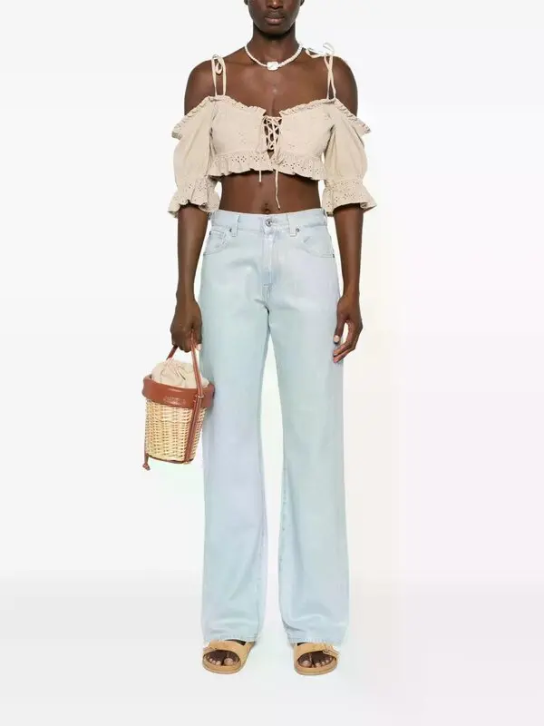 Guess Broderie Anglaise Crop Top