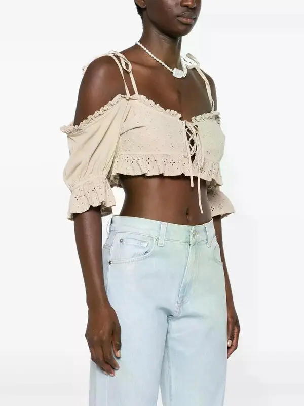 Guess Broderie Anglaise Crop Top