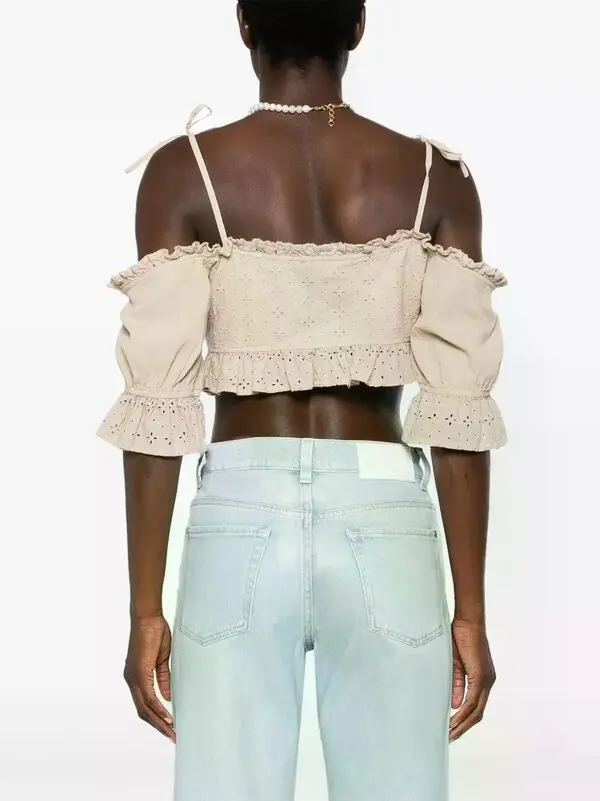 Guess Broderie Anglaise Crop Top