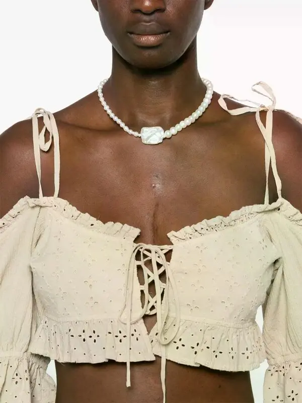 Guess Broderie Anglaise Crop Top