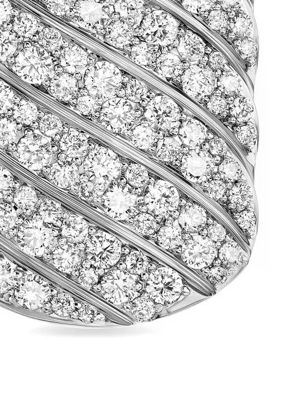 David Yurman Sterling Sculpted Cable Diamond Tag