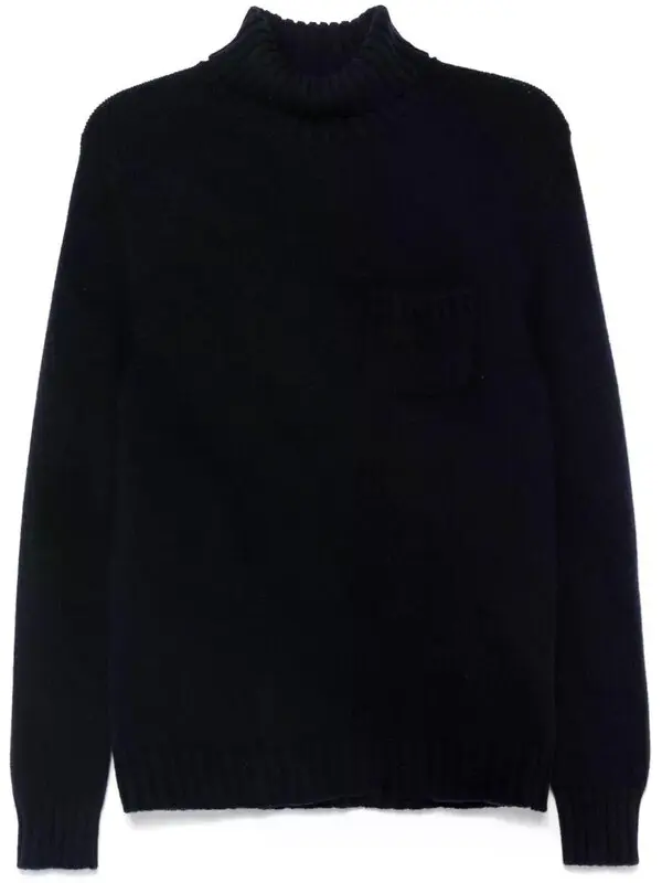 Fedeli Turtleneck Virgin Wool-cashmere Blend Sweater - Blue