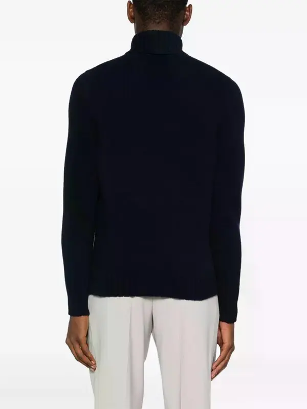 Fedeli Turtleneck Virgin Wool-cashmere Blend Sweater - Blue