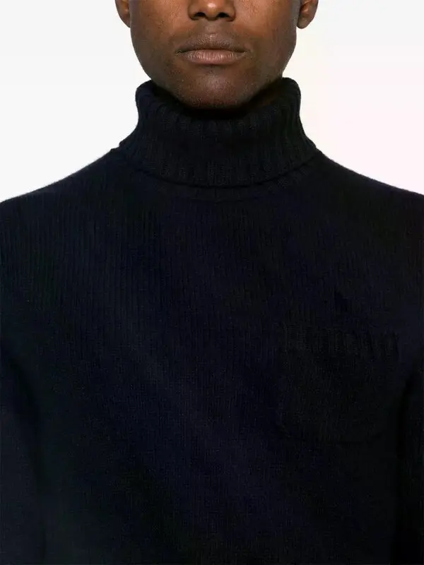Fedeli Turtleneck Virgin Wool-cashmere Blend Sweater - Blue