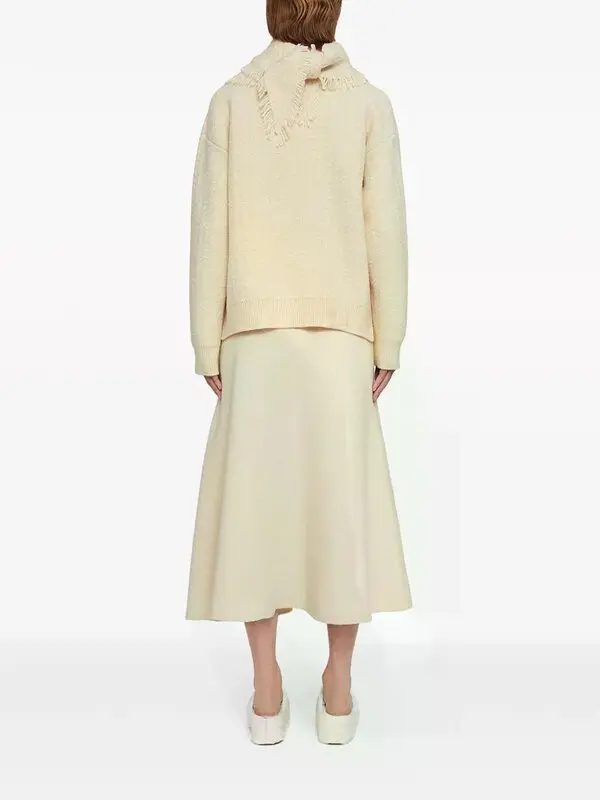 JIL SANDER Fluted A-line Wool Skirt