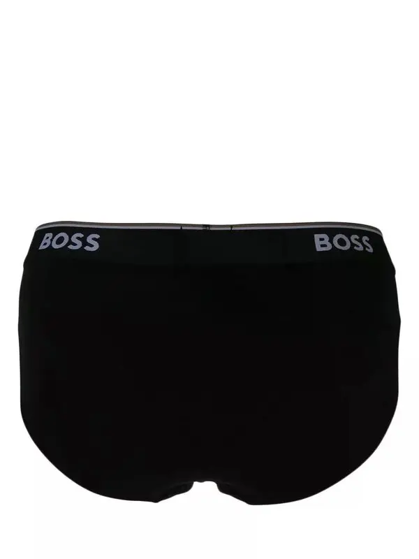 BOSS Logo-waistband Briefs Set Of 3 - Black