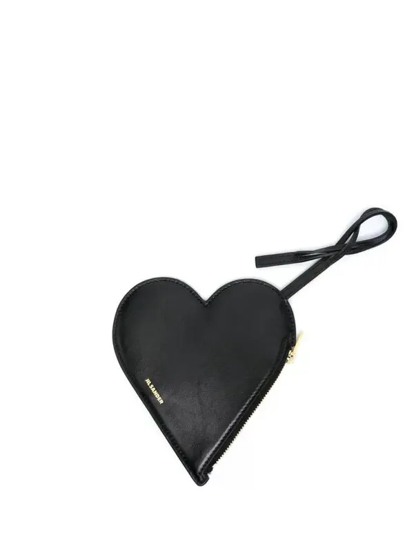 JIL SANDER Logo-lettering Heart-shape Wallet - Black