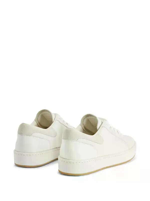 GIUSEPPE ZANOTTI Lace-up Low-top Leather Sneakers - Neutrals
