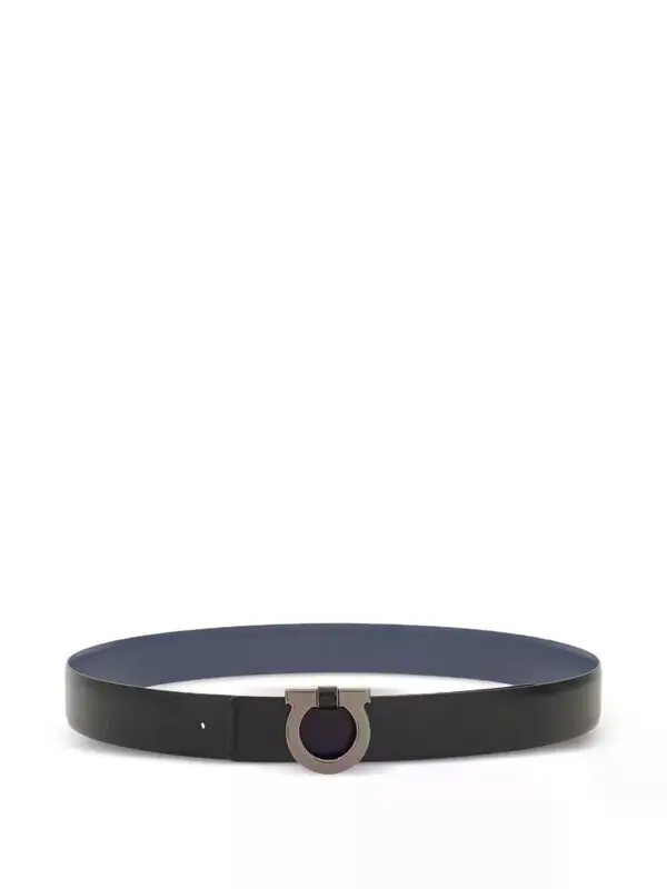 FERRAGAMO Reversible And Adjustable Leather Belt - Black