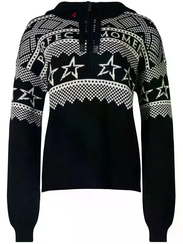 Perfect Moment Intarsia-knit Hooded Sweater