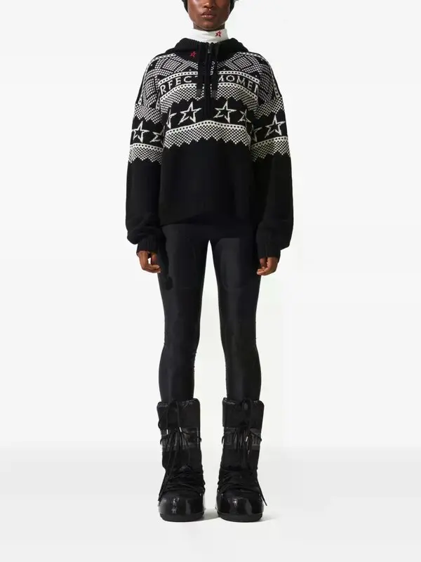 Perfect Moment Intarsia-knit Hooded Sweater