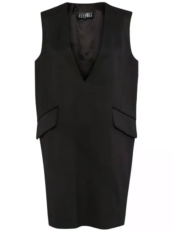 MAISON MARGIELA Plunging V-neck Mini Dress - Black