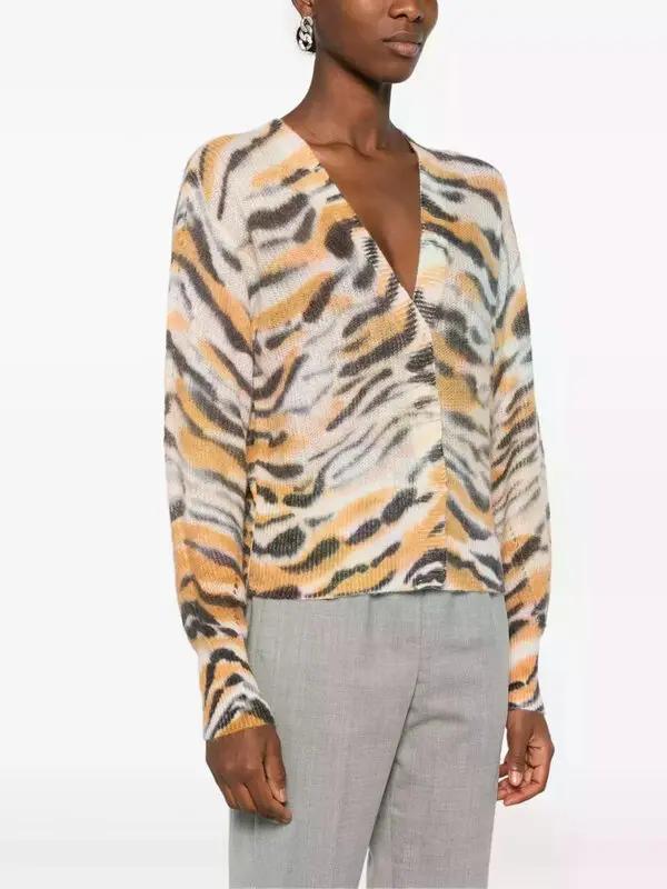 TWINSET Tiger-print Knit Cardigan