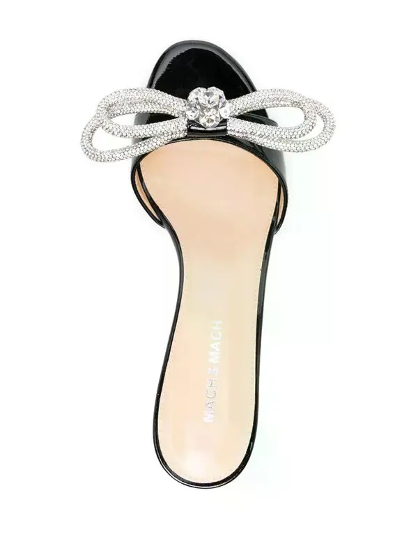 Mach & Mach 70mm Double Bow Patent-leather Sandals