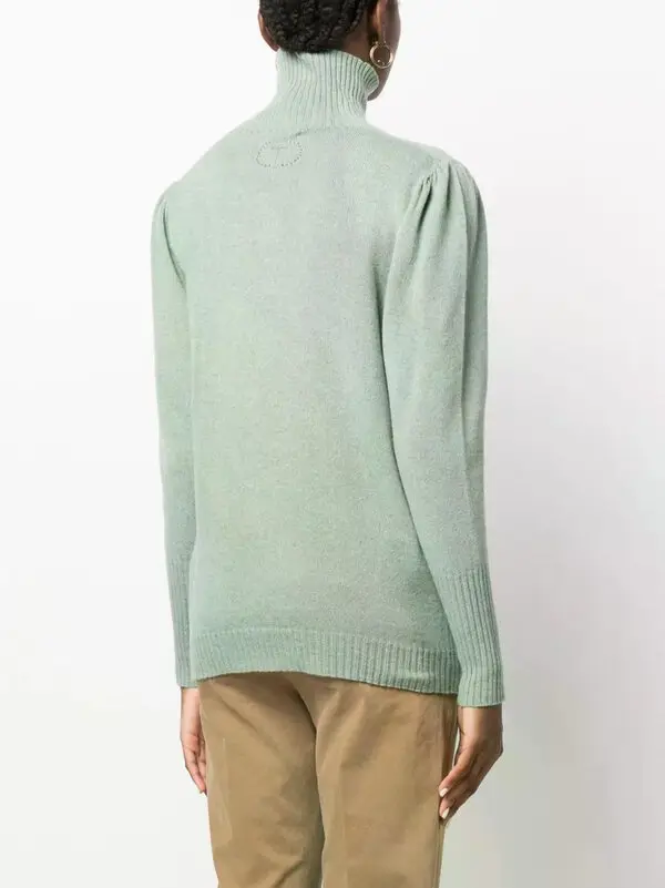 TWINSET Puff-sleeve Cashmere Jumper - Green