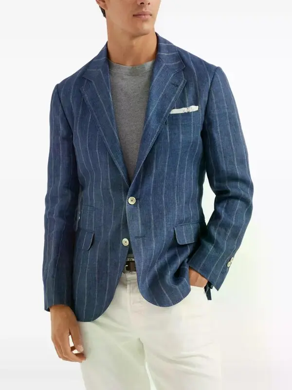 Brunello Cucinelli Twill Blazer - Blue