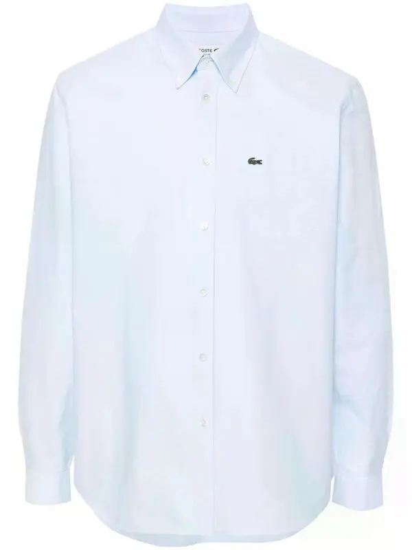 Lacoste Logo-patch Cotton Shirt - Blue