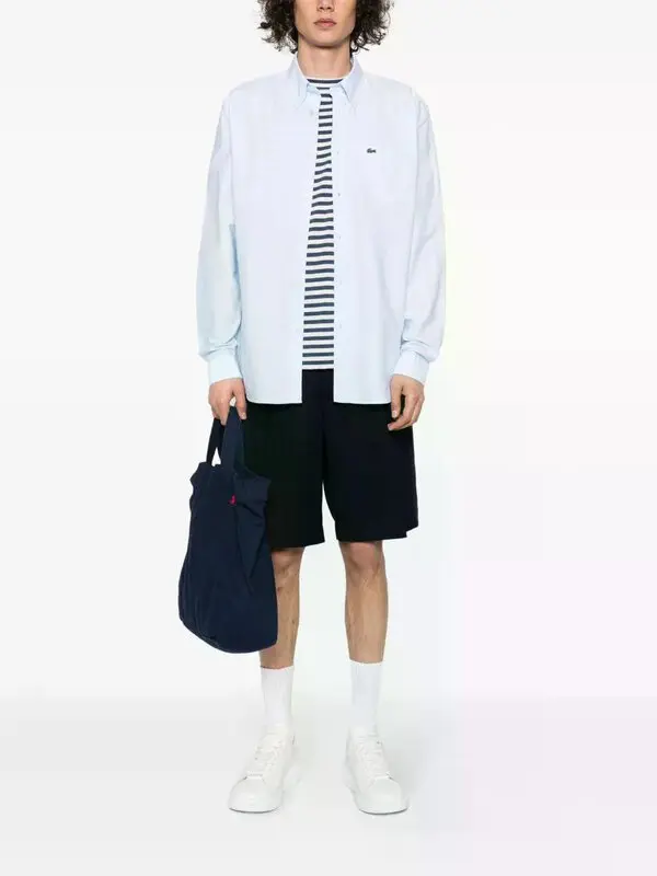 Lacoste Logo-patch Cotton Shirt - Blue